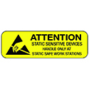 .625 x 2" - Attention Static Sensitive Devices Labels, Yellow with ...
