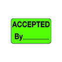 1.25 x 2" - Accepted By Labels, Green with Black Print, 500/Roll - BGR