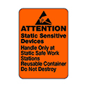 1.75 x 2.5" - Attention Contents Static Sensitive Labels, Yellow with ...