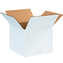 12 x 12 x 10" ECT-32 RSC Corrugated Box, White, 25 Boxes/Bundle - BGR