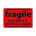 2 x 3" - Fragile Handle With Care Labels, Red with Black Print, 500 ...