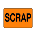 2 x 3" - Scrap Labels, Orange with Black Print, 500/Roll - BGR