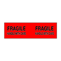 3 x 10" - Fragile Handle With Care Corner Labels, Red with Black Print ...
