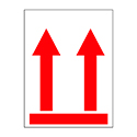 3 x 4" - Double Up Arrow Labels, Red with White Print, 500/Roll - BGR