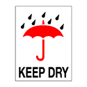 3 x 4" - Keep Dry Labels, White with Black/Red Print, 500/Roll - BGR