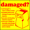 4 x 4" - Damaged Labels, Yellow with Red Print, 500/Roll - BGR
