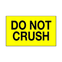 3 x 5" - Do Not Crush Labels, Yellow with Black Print, 500/Roll - BGR