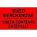 3 x 5" - Mixed Merchandise Check Contents Carefully Labels, Red with ...