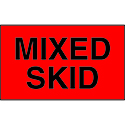 3 x 5" - Mixed Skid Labels, Red with Black Print, 500/Roll - BGR