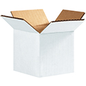 4 x 4 x 4" ECT-32 Corrugated Box, White, 25 Boxes/Bundle - BGR