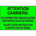 4 x 6" - Attention Carriers Labels, Red with Black Print, 500/Roll - BGR