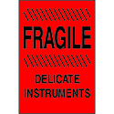 4 x 6" - Fragile Delicate Instruments Labels, Red with Black Print, 500 ...
