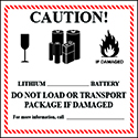 5 x 5" - Caution Lithium Battery Labels, White with Red/Black Print ...