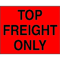8 x 10" - Top Freight Only Labels, Red with Black Print, 250/Roll - BGR