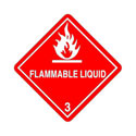 Class 3 Flammable Placard Label, 10.75 x 10.75", Vinyl, Removeable ...
